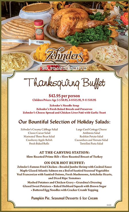 Zehnder’s of Frankenmuth Menus | Dining