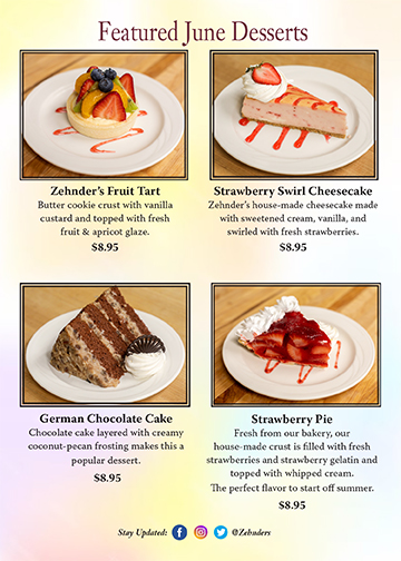 Zehnder’s of Frankenmuth Menus | Dining