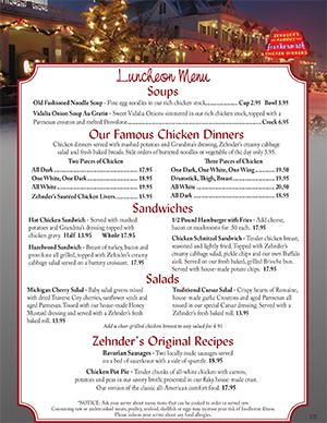 Zehnder’s of Frankenmuth Menus | Dining
